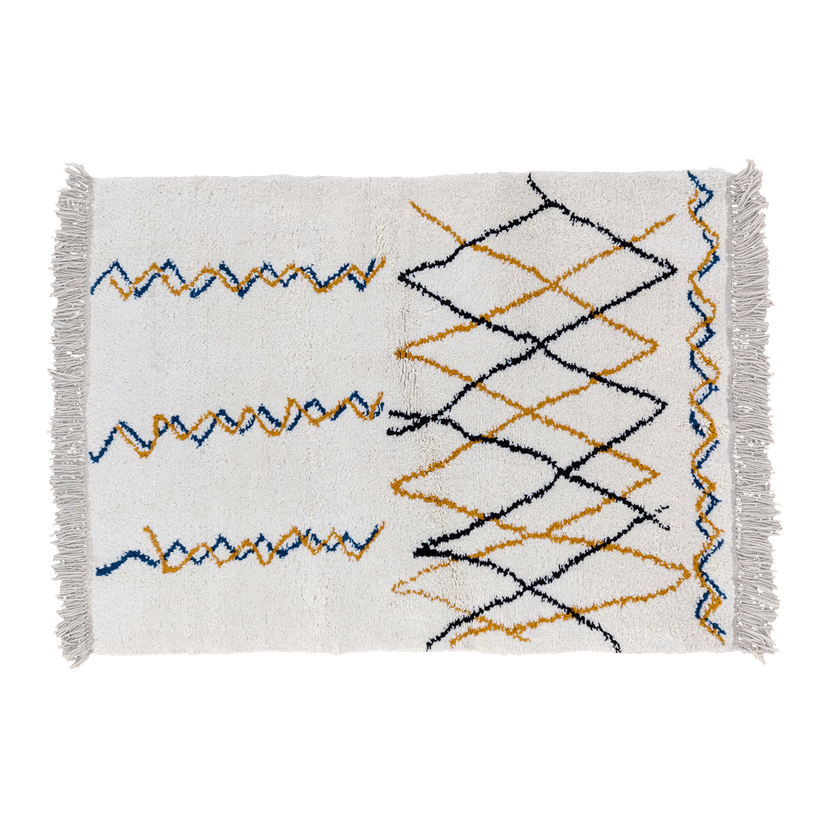 Berber Script Rug | Moroccan Beni Ourain Rug | Berber Rug – Zarabe